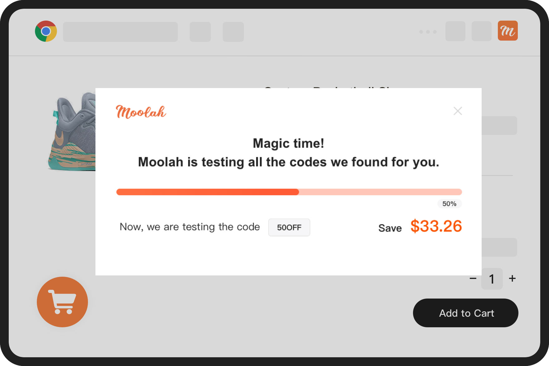 Moolah - Automatically apply the best coupon code to your cart!