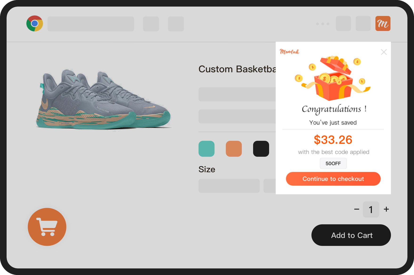 Moolah - Automatically apply the best coupon code to your cart!